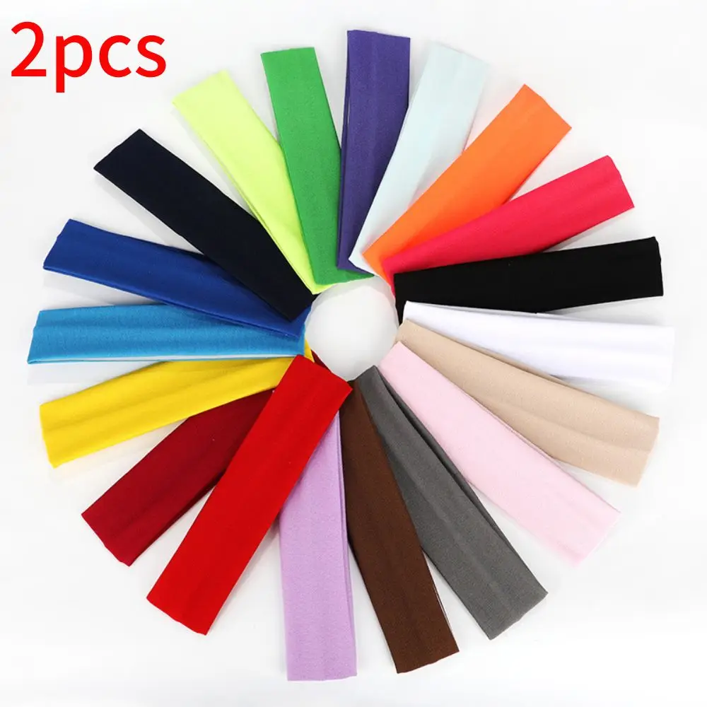 2pcs-Solid-Color-Sports-Headbands-Gym-Running-Yoga-Sweat-Hair-Bands ...