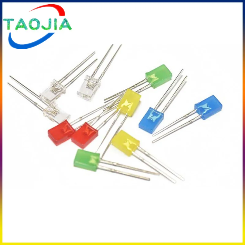 L-mpara-de-diodo-emisor-LED-Rectangular-luz-de-Color-blanco-rojo-verde ...