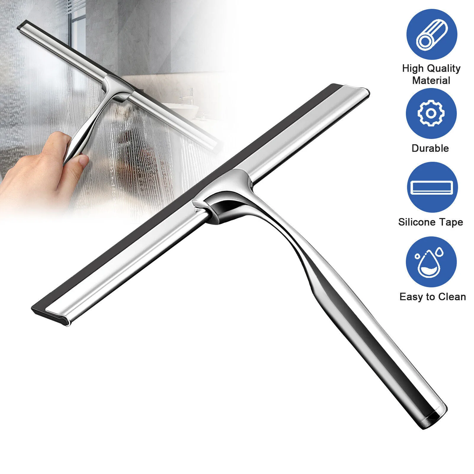 All-Purpose Shower Squeegee Glass Wiper Scraper Squeegee Cleaner Doors ...