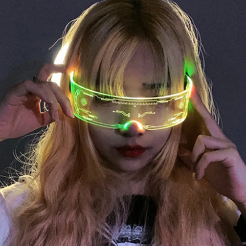 Robot LED Neon Visor Glasses, Fluorescent Party, Bar, Carnival ...