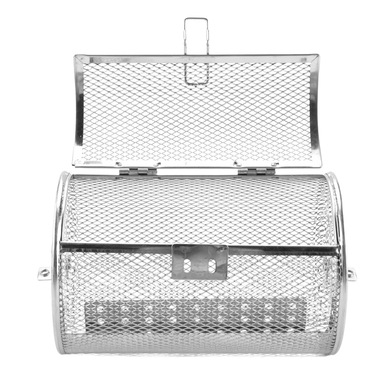 Stainless-Steel-Grill-Roaster-Drum-Oven-Basket-Bakeware-Oven-Roast ...
