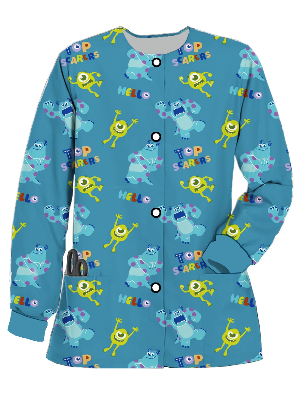 Chaqueta-esmerilada-de-bolsillo-con-estampado-de-monstruo-de-pelo-verde ...