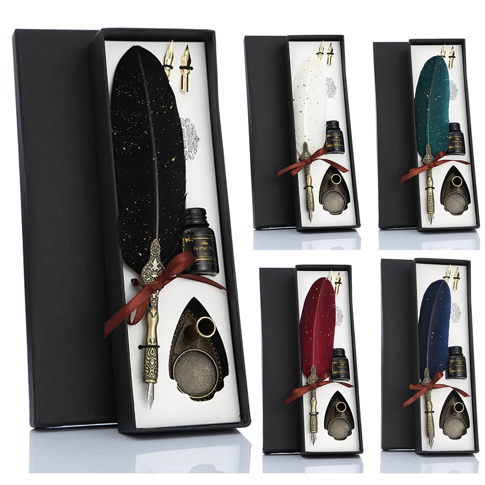 1 Set Practical Classic Texture Practical Calligraphy Feather Dip Pen ...