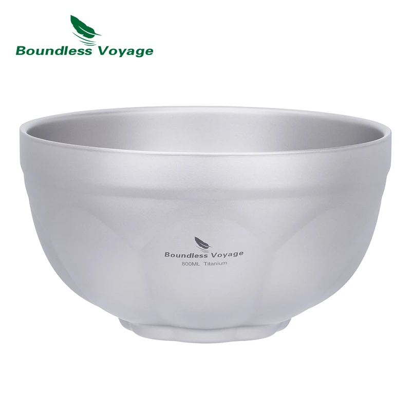Boundless Voyage Titanium Camping Bowls Outdoor Double Walled Metal ...