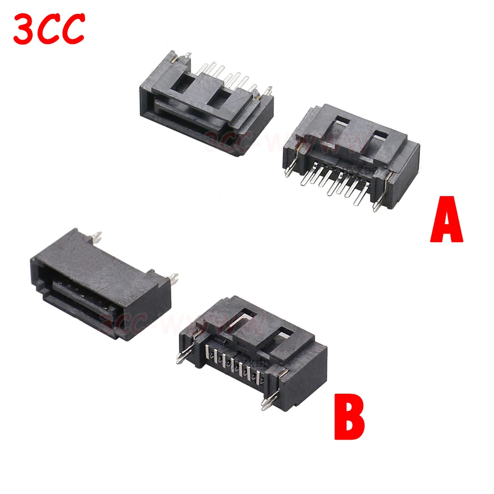 SATA 7Pin Female Type A Needle SATA 7P Double Row Dislocation 180 ...