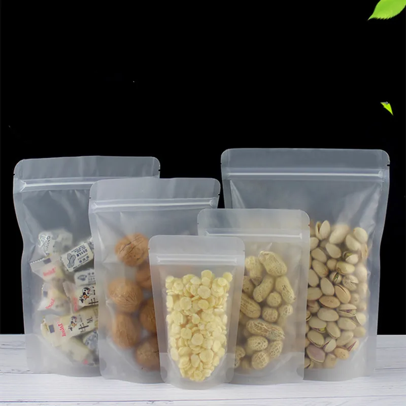 50pcs Resealable Frosted Plastic Zip Lock Packaging Bag Stand Up Zipper ...