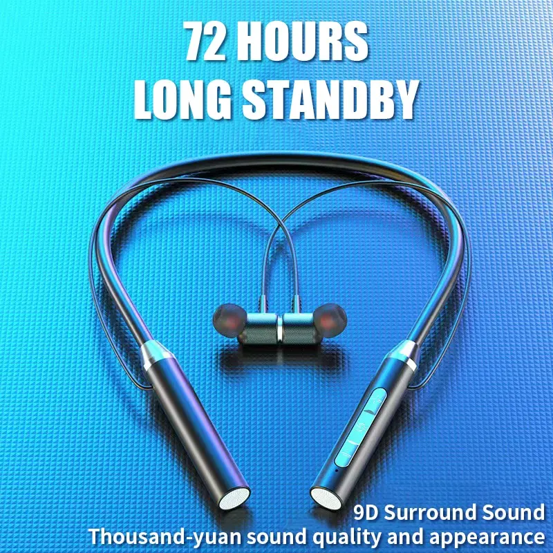 Wireless Bluetooth Headphones Neck Stereo Noise Reduction Universal ...