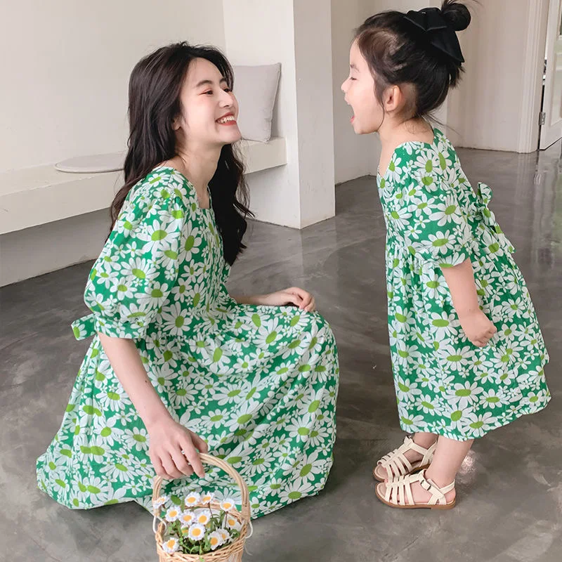 New-Fashion-Floral-Mom-And-Daughter-Dress-Cute-Family-Matching-Party ...