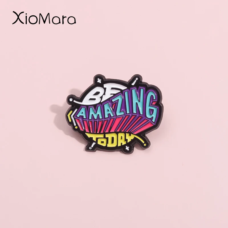 Be-Amazing-Today-Enamel-Pins-Positive-And-Optimistic-Brooches-Lapel ...