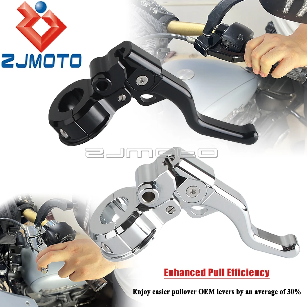 Motorcycle Easy Pull 2-Finger Short Clutch Lever Handlebar Levers For ...
