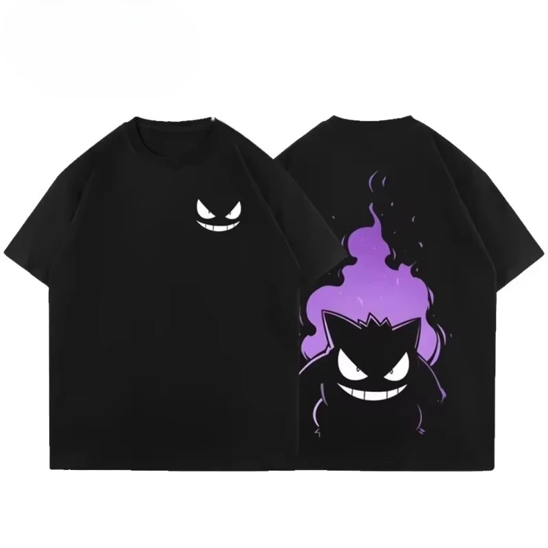Miniso Anime Gengar Front and Rear Printed T-shirt Men and Women Summer ...