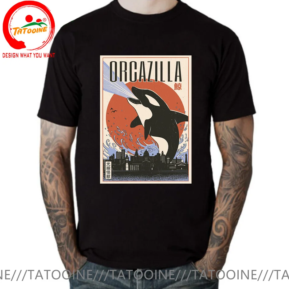 Fashion-Anime-Orcazilla-T-Shirt-Men-Funny-Killer-Whale-T-shirt-Cartoon ...