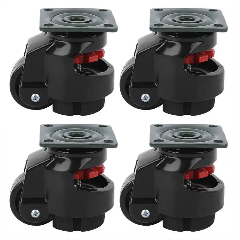 4Pcs Adjustable Level Casters GD‑40F Heavy Duty Industrial Roller Wheel ...