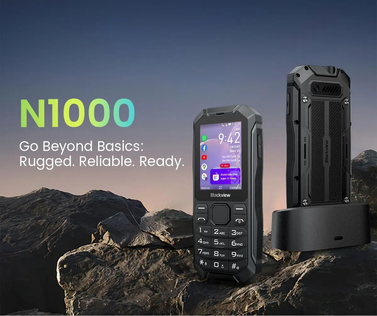 Blackview N1000 Rugged Smartphone, MediaTek MT6739 2.4 inch Display ...