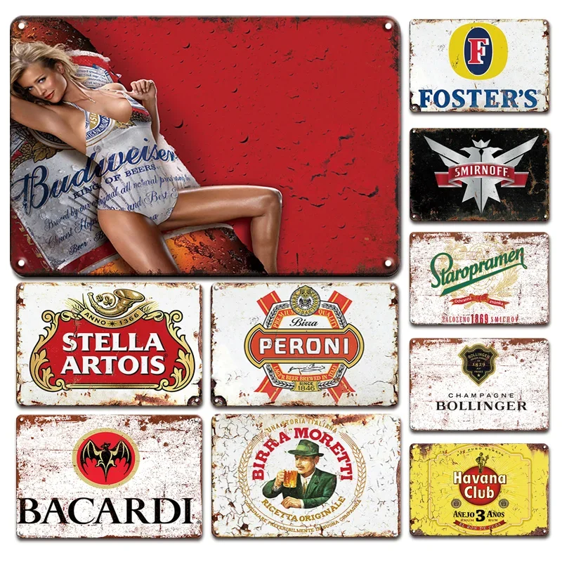 Vintage-Beer-Brand-Poster-Metal-Tin-Sign-European-Retro-Home-Bar ...