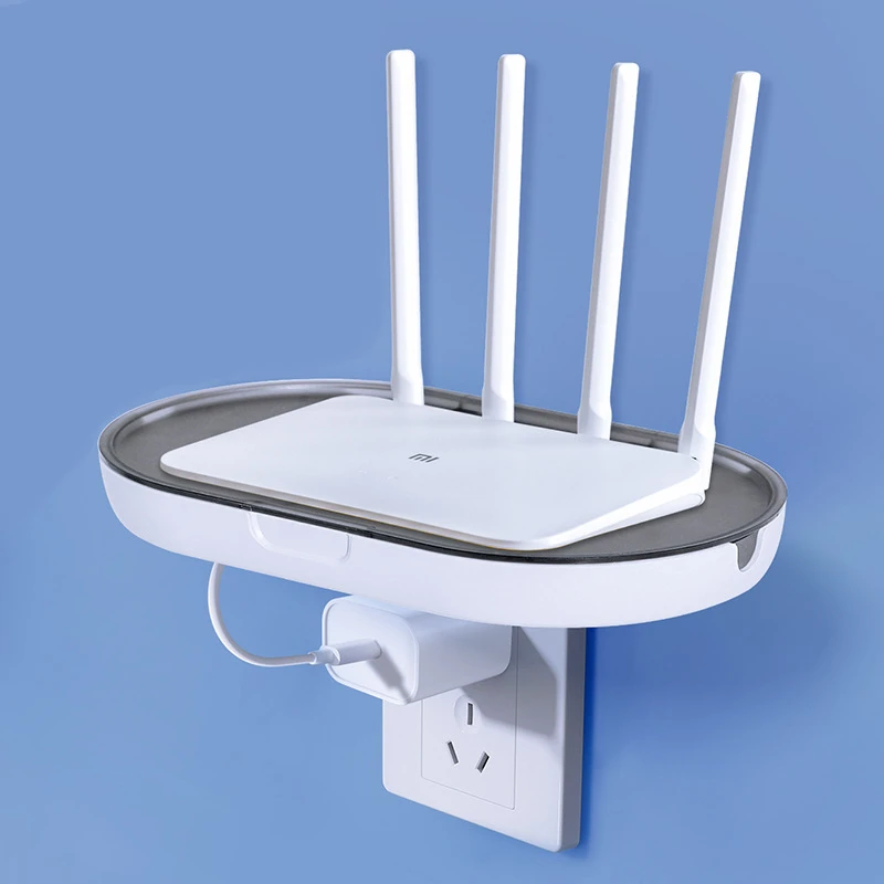 Router Shelf Hole free Wall Outlet Placement Rack Clutter Organizer ...