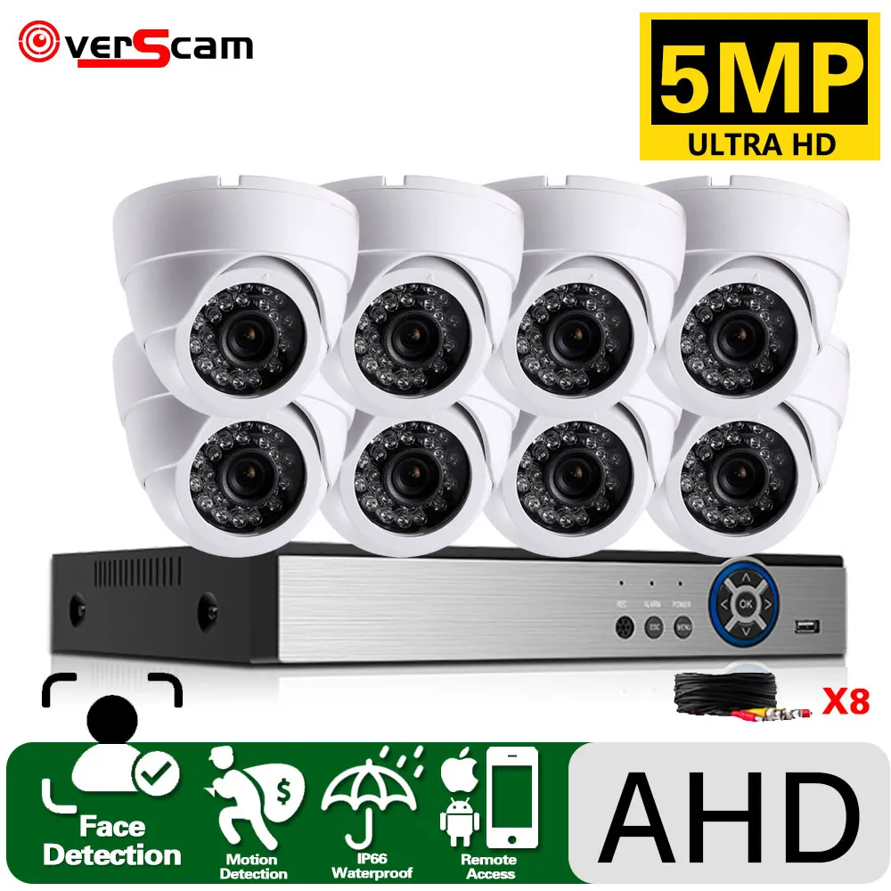 Devoccvo Ultra HD AHD H.265 8CH 1080P 5MP DVR Kit Security Cameras ...