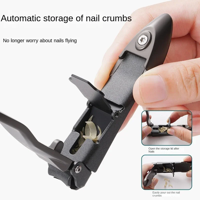 Anti-Splash-Nail-Clipper-with-Nail-Catcher-Stainless-Steel-Fingernails ...