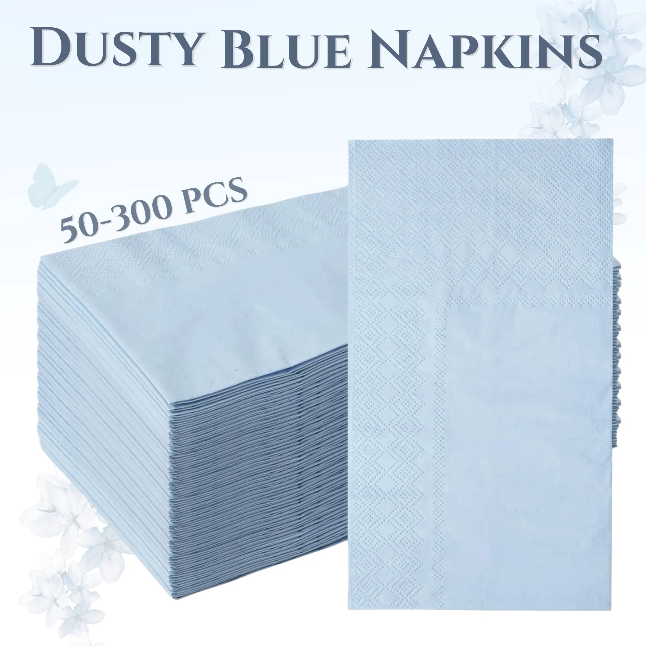 50-300PCS 2-ply Paper Napkins Dusty Blue Dinner Napkins Soft Hand Towel ...