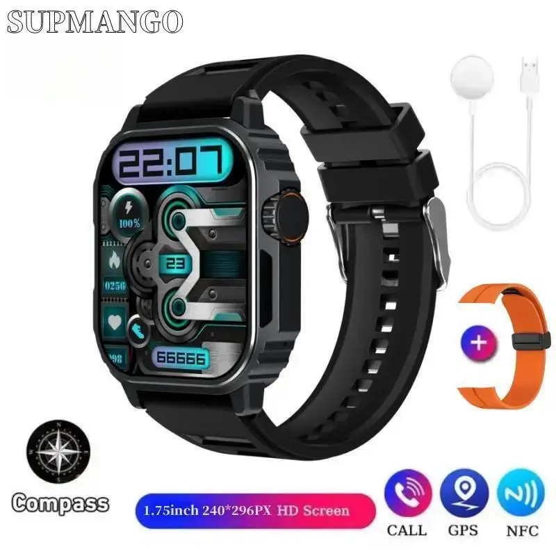 New-Outdoor-Smart-Watch-Men-Women-TFT-Screen-Compass-Siri-Voice-NFC-GPS ...