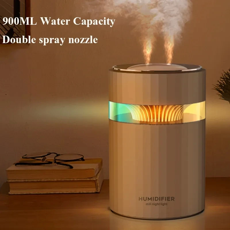 Double-Nozzle-USB-air-Humidifier-900ML-Water-Capacity-Cool-Mist-Maker ...