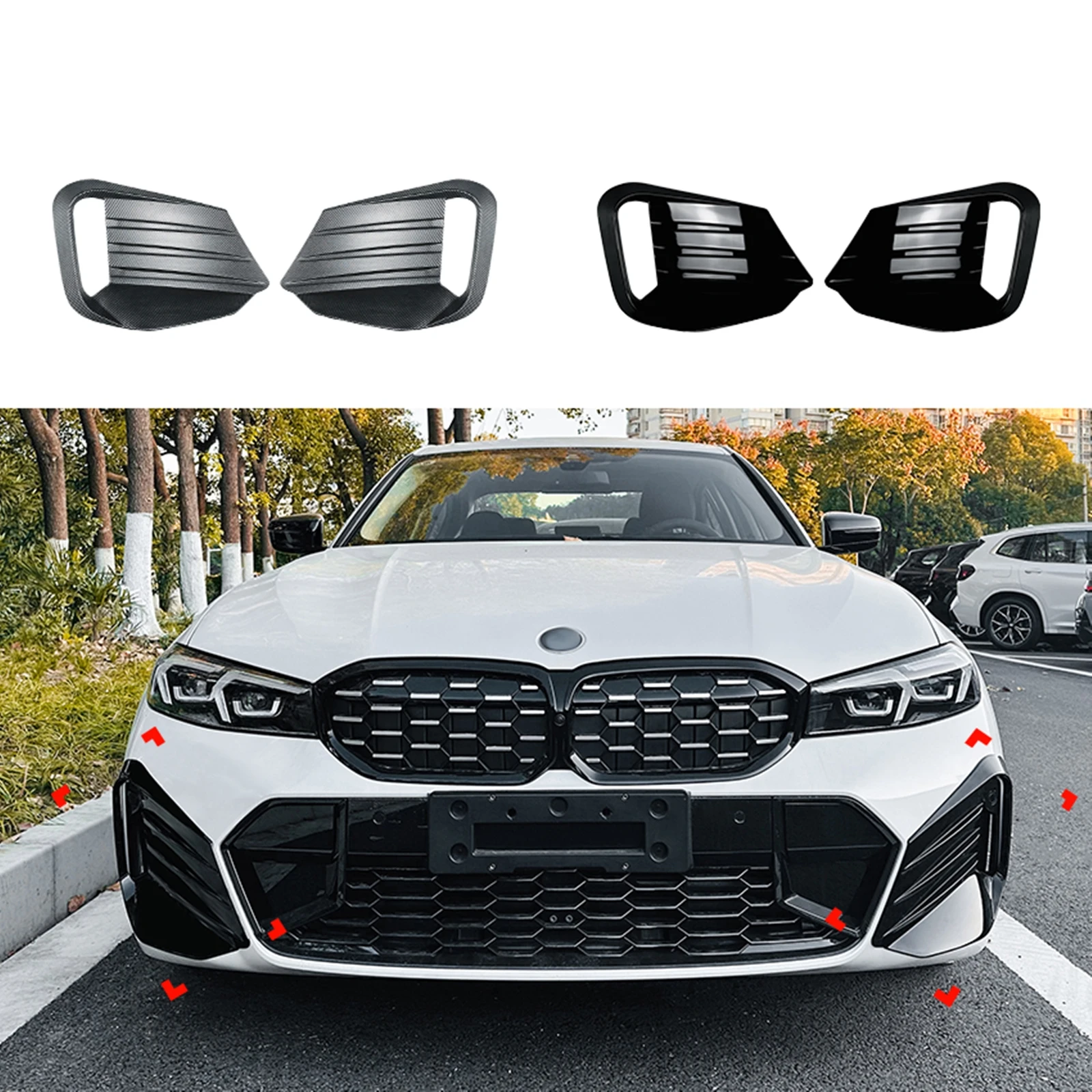 For-BMW-3-Series-G20-G21-LCI-M-Sport-2023-2024-Carbon-Fiber-Look-Gloss ...