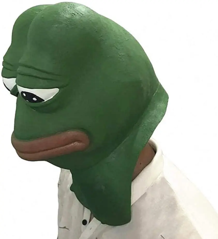 New Halloween Latex Masks Cartoon Frog Pepe meme mask Party Costume ...