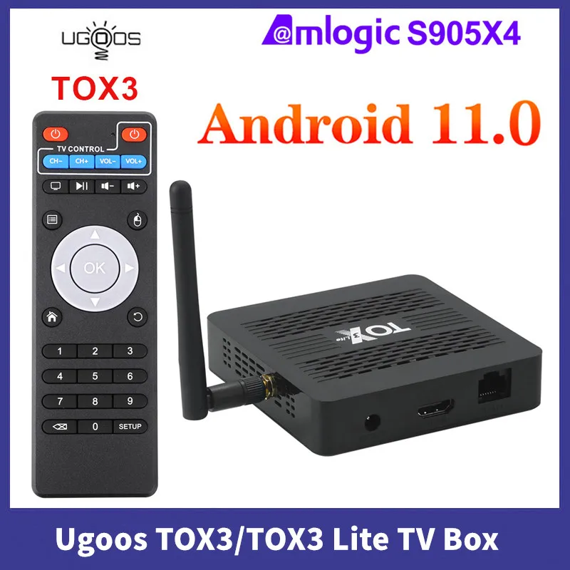 Ugoos Tox3/tox3 Lite Tv Box Android 11 Amlogic S905x4 Set Top Box 2.4g/5g Bt4.1 Support Mp3 Aac ...