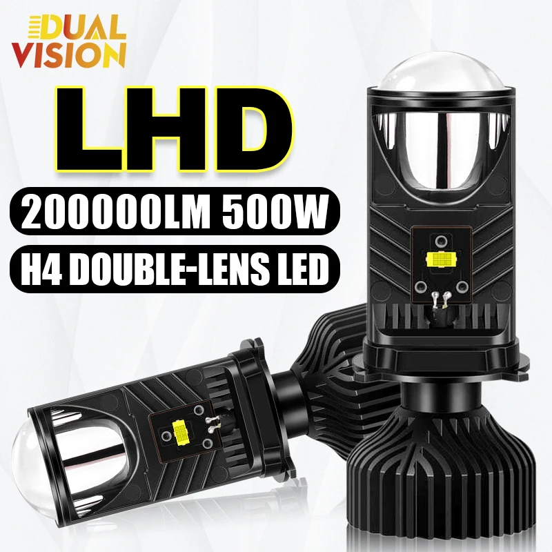 H4-Bi-LED-Canbus-200000LM-LHD-6500K-White-Led-H4-Mini-Projector-Lens ...