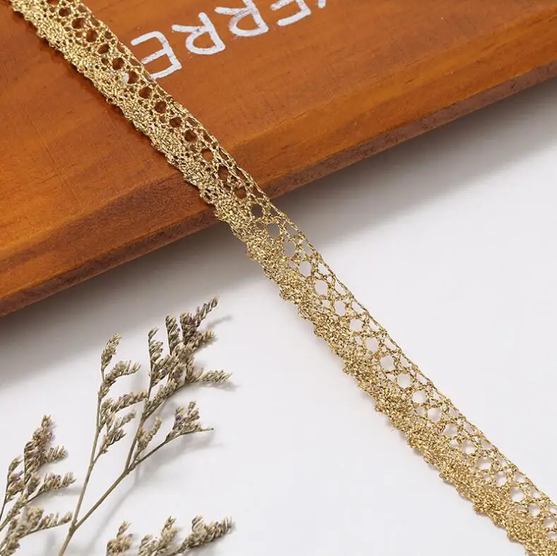 10-Meters-lot-1-5cm-Width-Gold-Lace-Ribbon-DIY-Sewing-Material-Braided ...