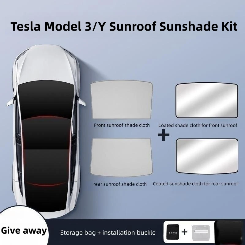 Tesla-Model-3-Y-Upgrade-Ice-Cloth-Buckle-Sun-Shades-Glass-Roof-Sunshade ...