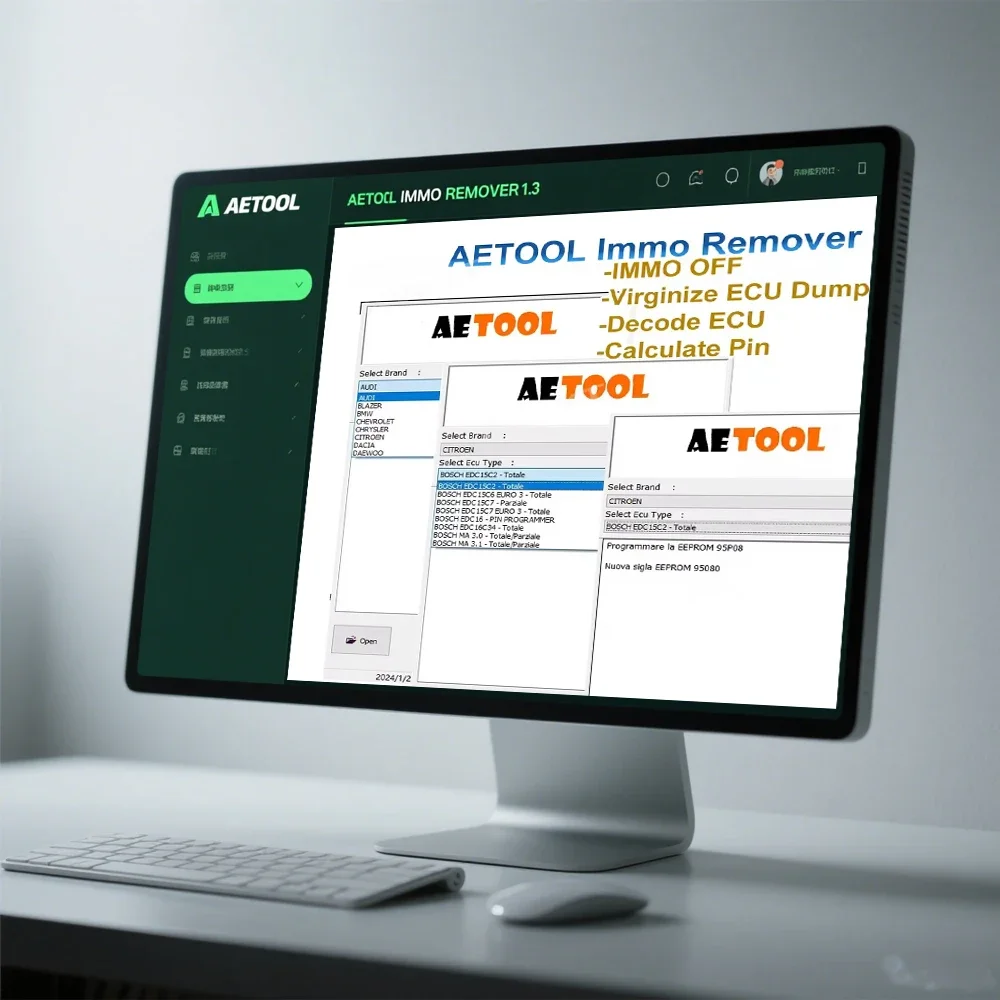 2025 AETOOL V1.3 ECU Decoding Tool Immobilizer EEPROM off IMMO Remover ...