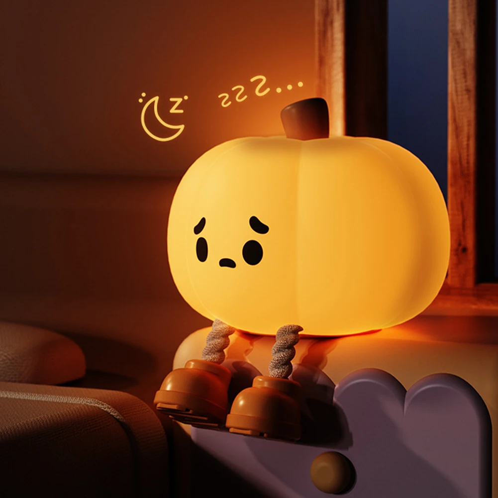 Cute-Pumpkin-Night-Light-Dimmable-Silicone-Cartoon-Pumpkin-Lamp-With ...
