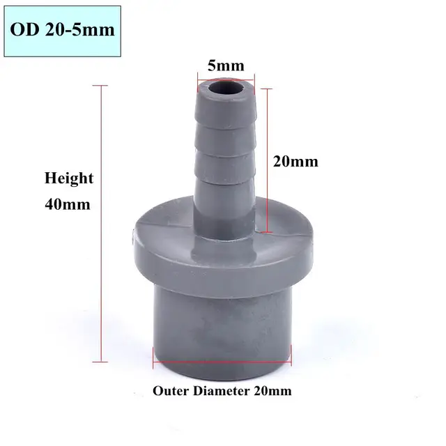 1~20Pcs OD 20~32mm To 5/8/10/12/14/16/20/25mm Pagoda Connector Aquarium Fish Tank Garden ...