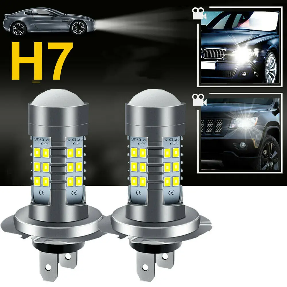 2pcs H7 Super Bright 110w Led Headlight Fog Drl Bulbs High/low Beam ...