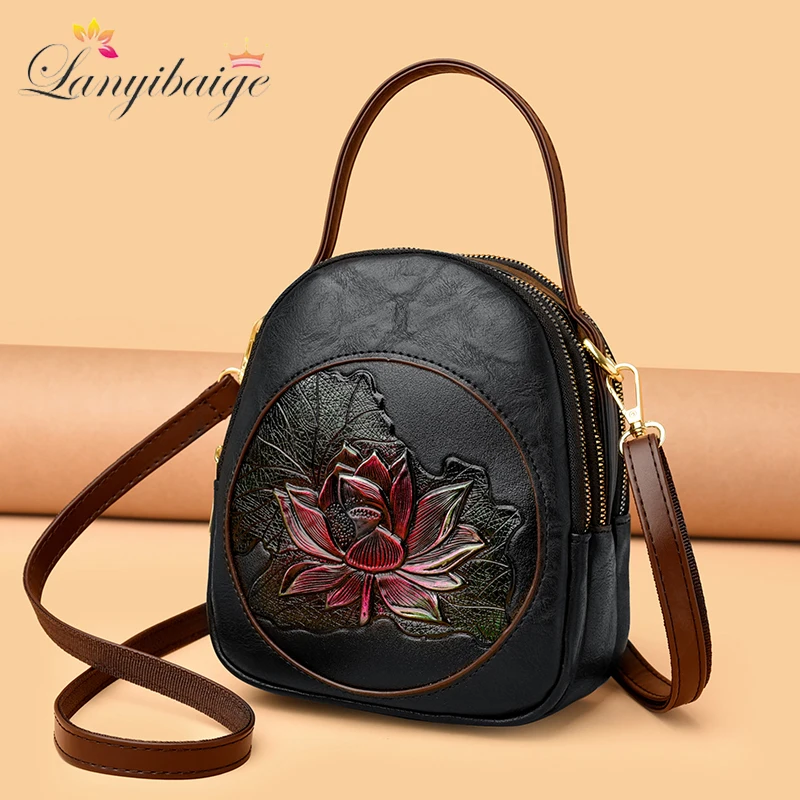 Casual Many Pockets Women PU Leather Handbag Purse 2024 Luxury Designer ...