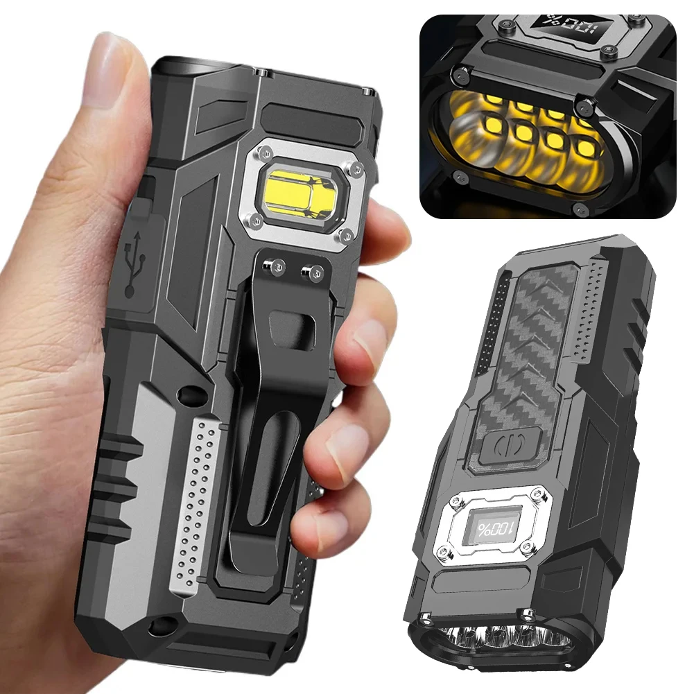 8-LED-COB-Flashlight-Strong-Light-USB-Rechargeable-Tactical-Flashlight ...