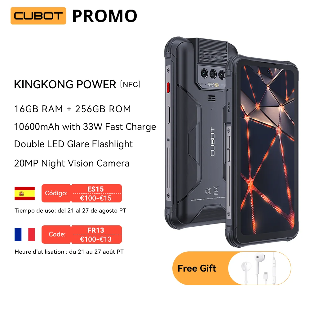 Cubot KingKong Power, Waterproof Rugged Smartphone Android 13, 8GB ...