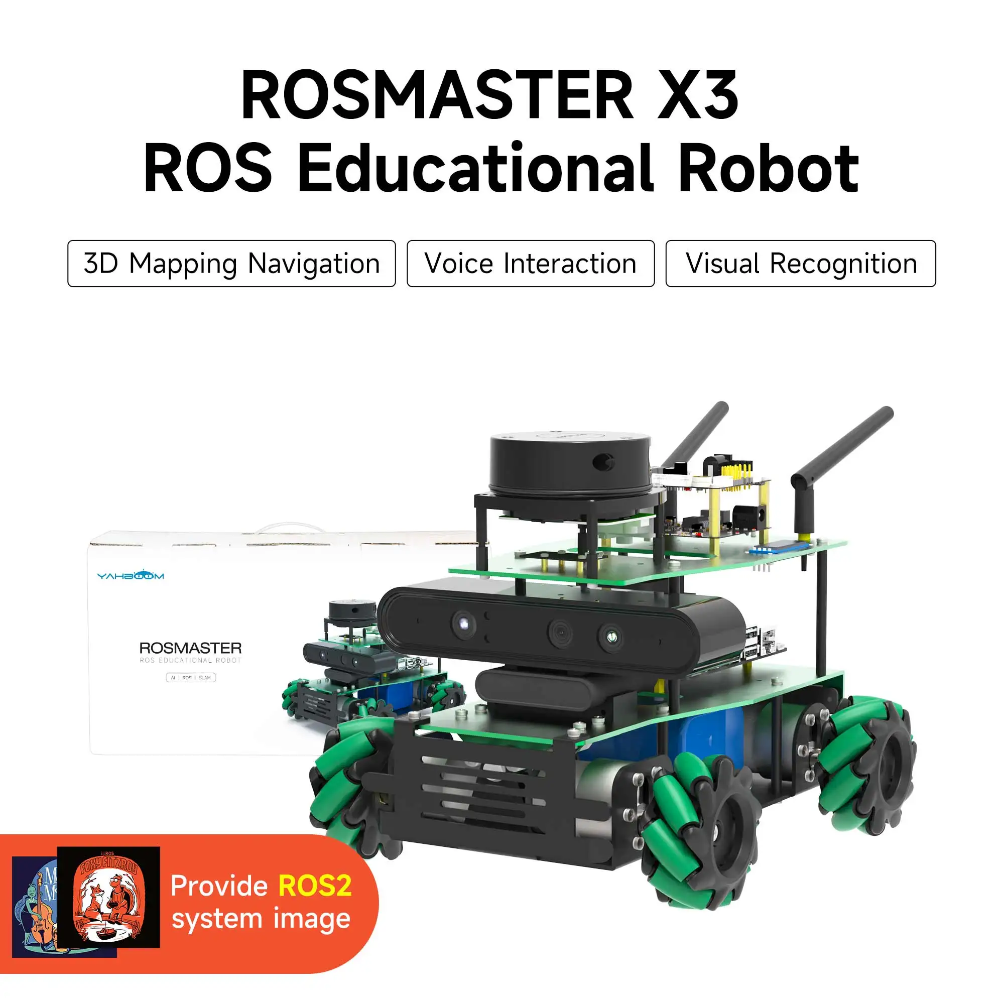 ROSMASTER-X3-ROS2-Robot-Smart-Car-with-Mecanum-Wheel-Electronic-Learning-Kit-for-Jetson-NANO ...