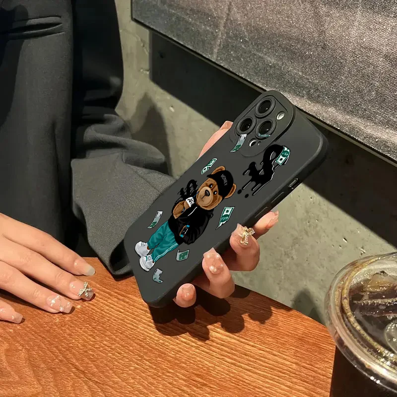 Bear Graphic Shockproof Silicone Phone Case for Redmi 12 4G (1)