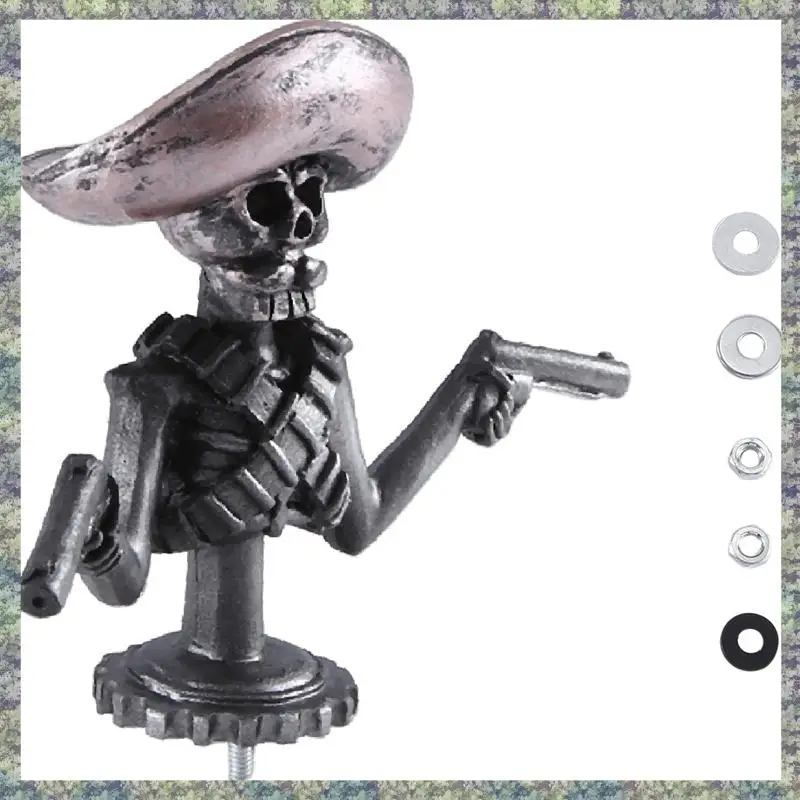 WON 1 Piece Cowboy Skull Gunner Hood Decorative 11.5X15.2Cm Resin ...