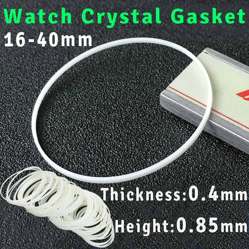 16mm to 40mm White 0.85mm Thick 0.4mm Front Watch Crystal Gasket I Ring ...