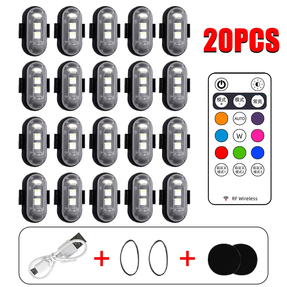 20pc-Motorcycle-Flashing-Light-Colorful-Aircraft-Wireless-Remote ...
