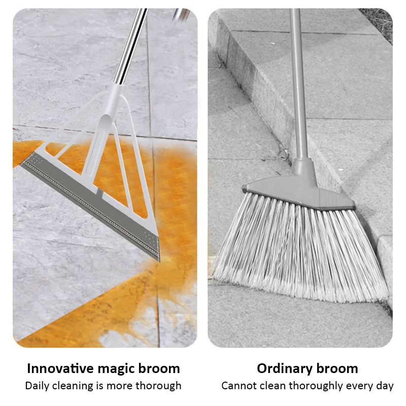 Lavette,Balai magique en caoutchouc Silicone,balai à main,balai anti-poussière,raclette de ...