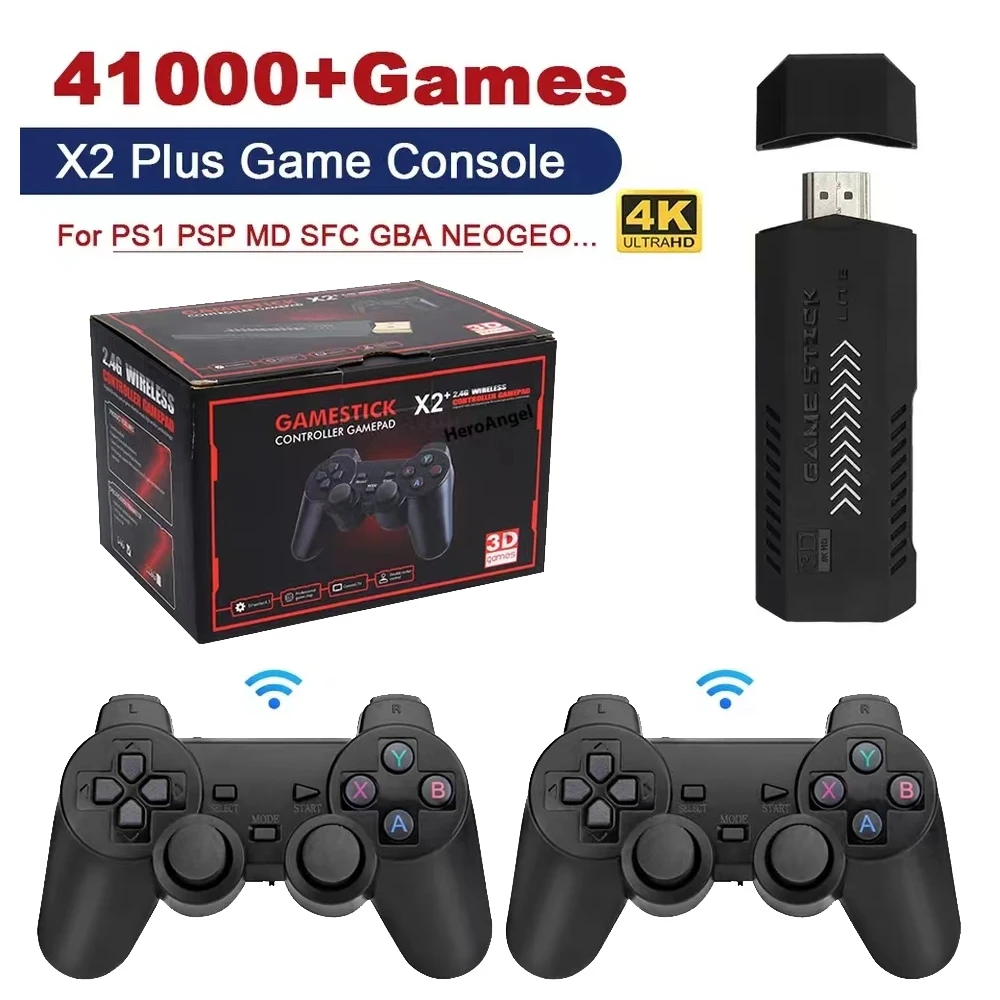 X2-Plus-4K-Game-Stick-Retro-Video-Game-Console-128G-Built-in-41000-3D ...