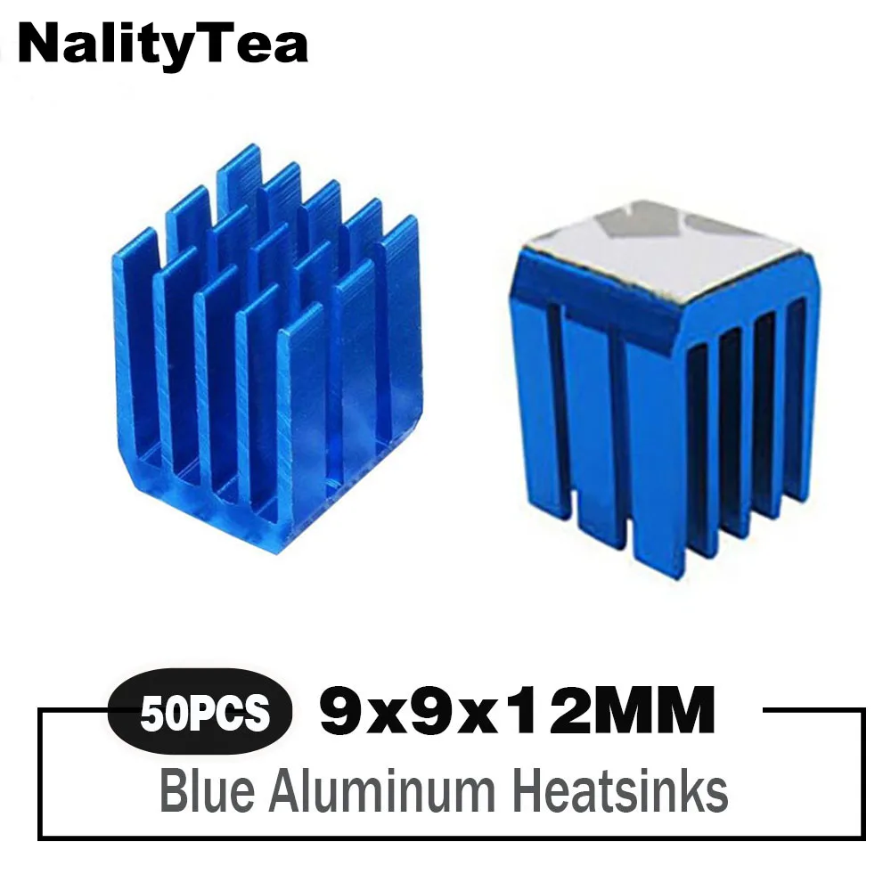50PCS-NALITY-TEA-Heatsinks-9-x-9-x-12mm-Blue-Cooler-Heat-Sink-Aluminum ...