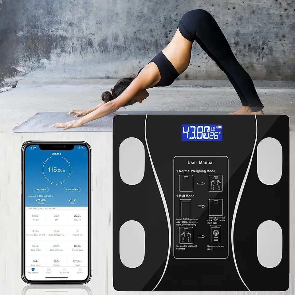 Electronic-Smart-Weight-Scale-for-Bathroom-Body-Fat-Digital-Human ...