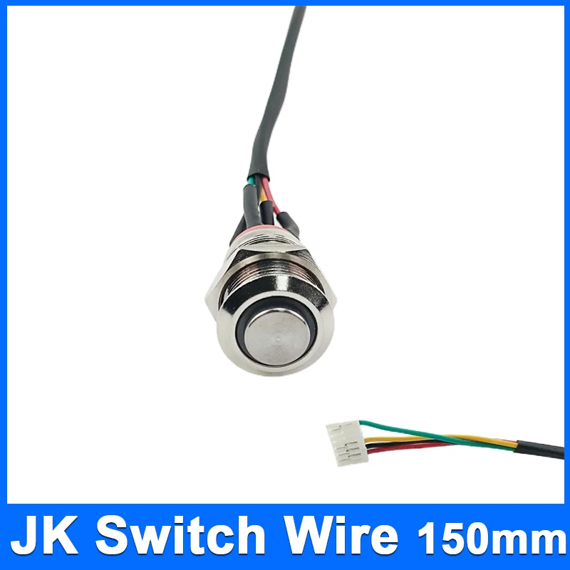 JK BMS Switch Wire 150mm Length with On/Off Metal Push Button Momentary ...