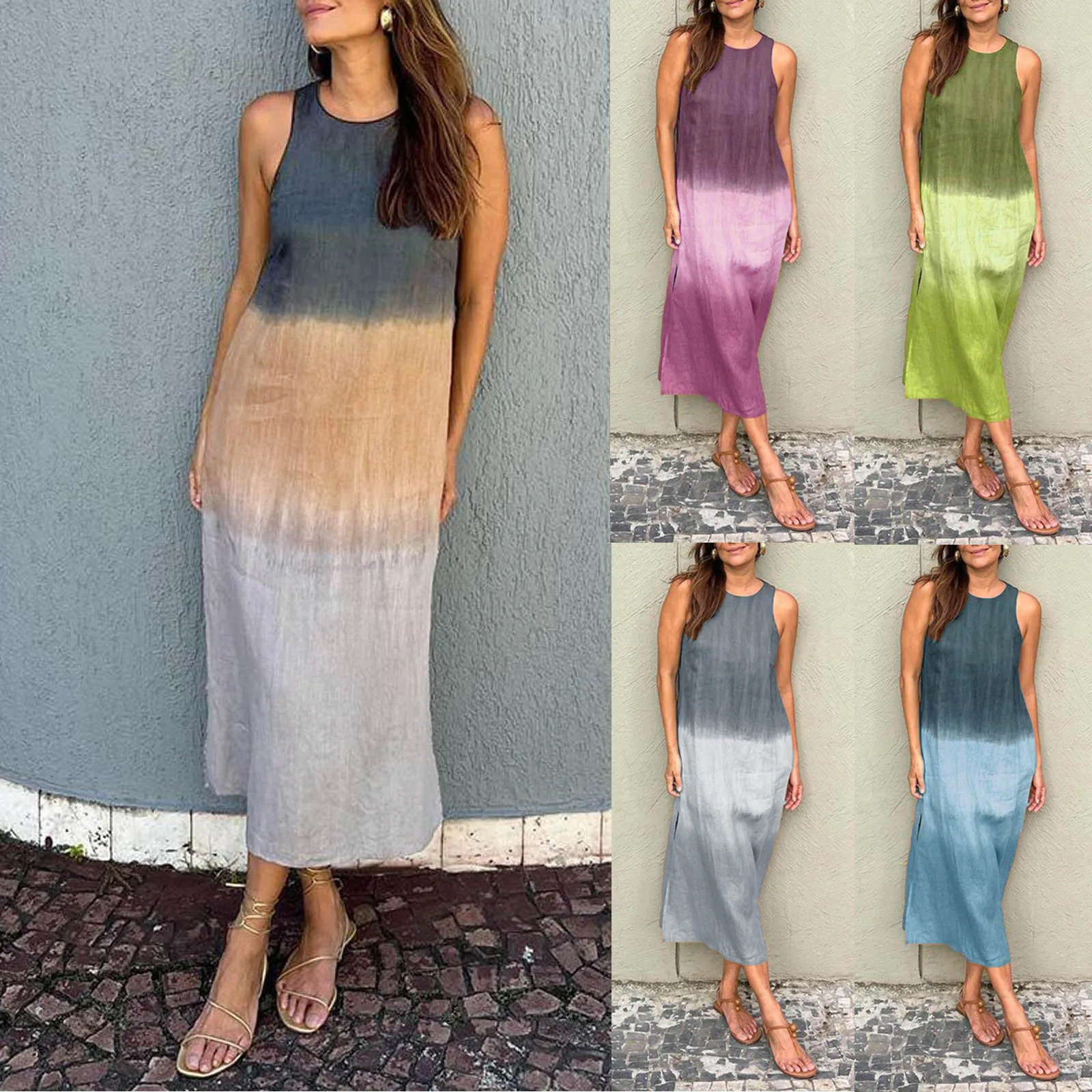 Vestidos-de-liquidaci-n-para-mujer-ropa-informal-sin-mangas-abertura ...