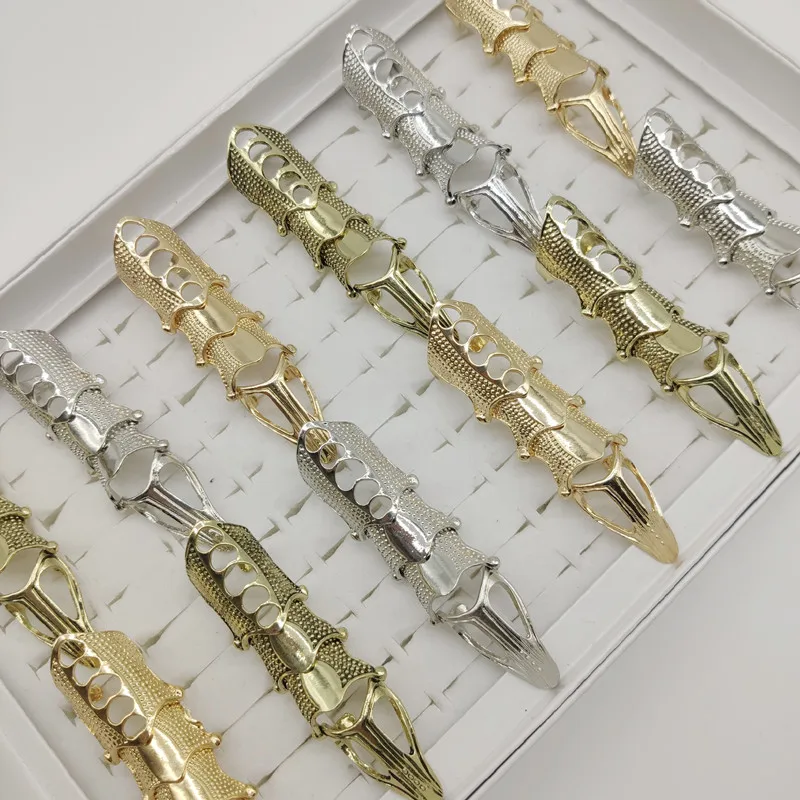 12pcs/Lot Punk Big Alloy Ring Man Rock Scroll Joint Armor Knuckle Metal ...